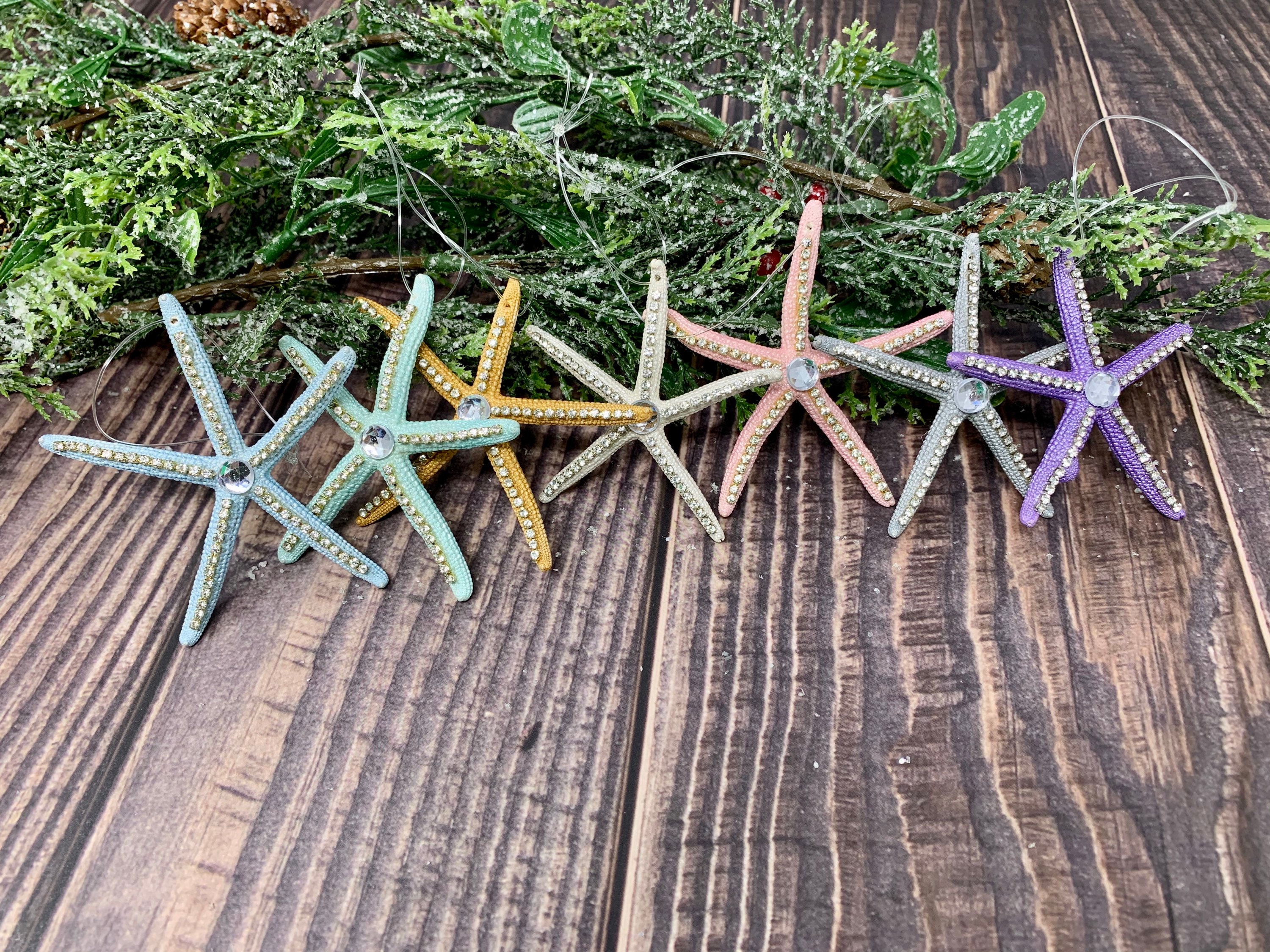 Set of 7 Starfish Ornaments starfish ornaments christmas | Etsy