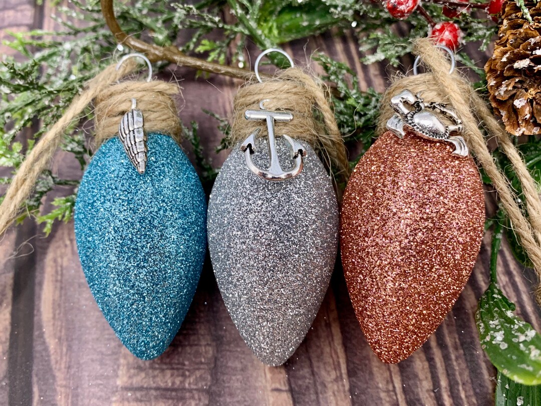 Christmas Ornaments, Light Bulb Ornaments, Beach Ornaments, Ocean ...