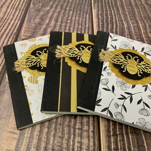 Set of 3 Mini Bee Notepads, Notepads, Mini Notepads, Pocket Notebook ...