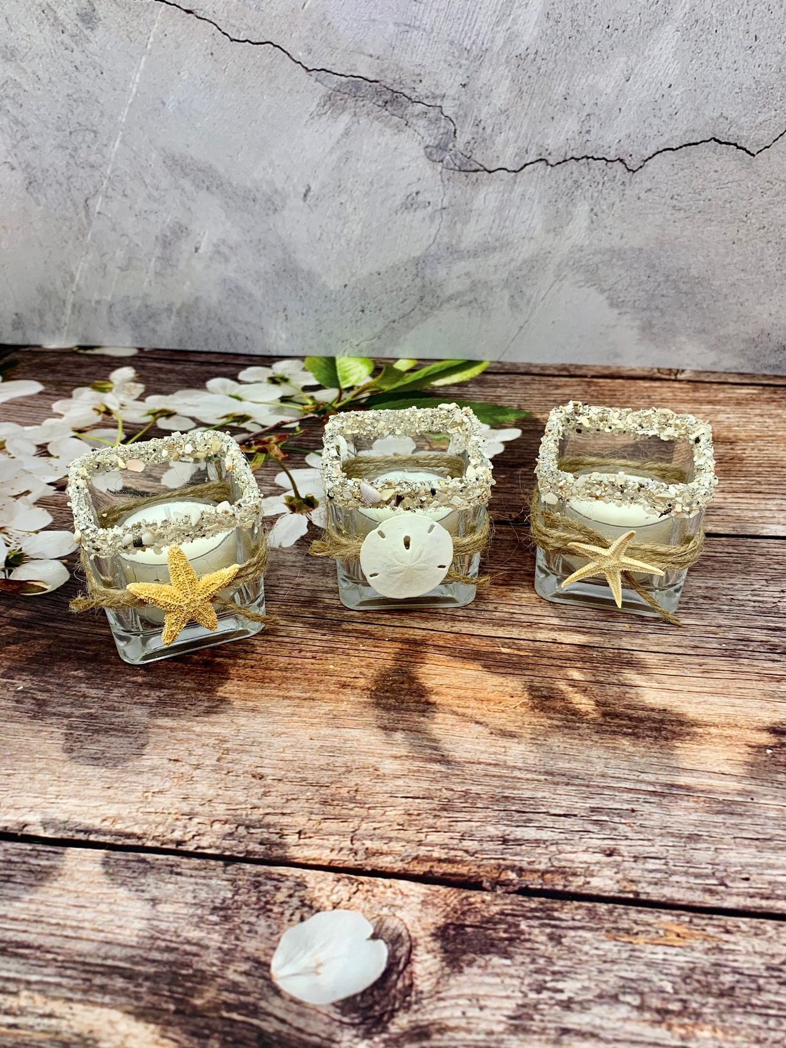 Beach Tea Light Holder Set, Florida Sand & Sea Decor - Etsy