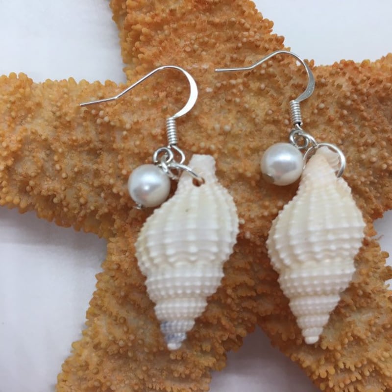 White Shell Earrings - Etsy
