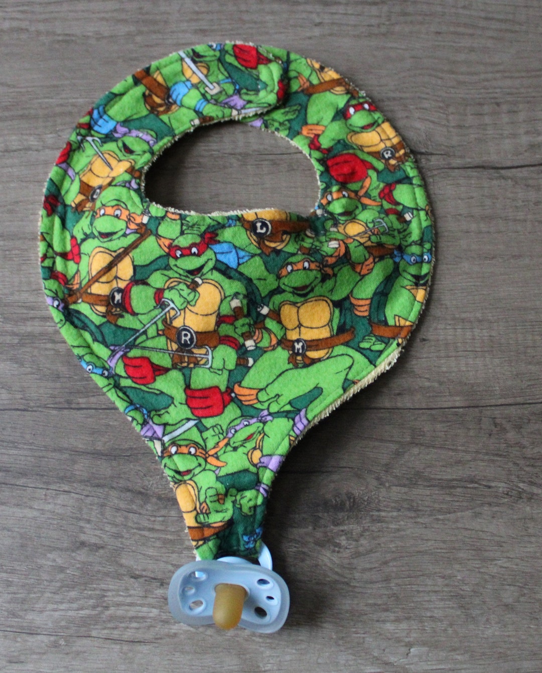 Teenage Mutant Ninja Turtles Binkie Bib, TMNT Pacifier Holder, TMNT Bib ...