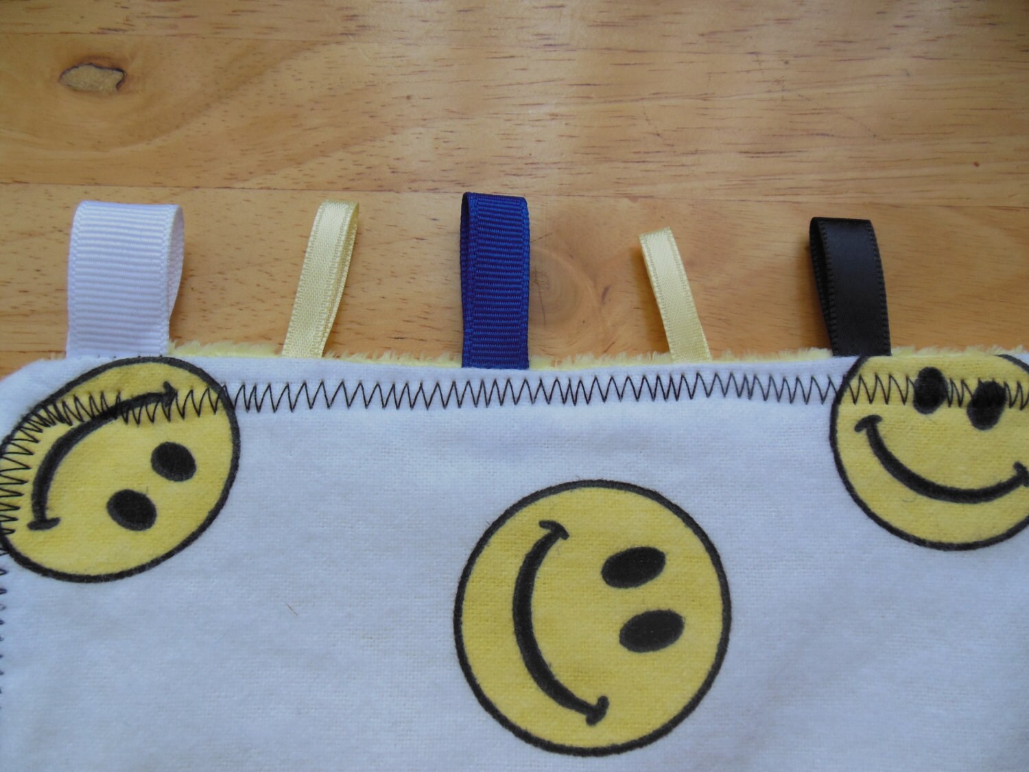 White and Yellow Smiley Face Crinkle Sensory Tag Blanket - Etsy