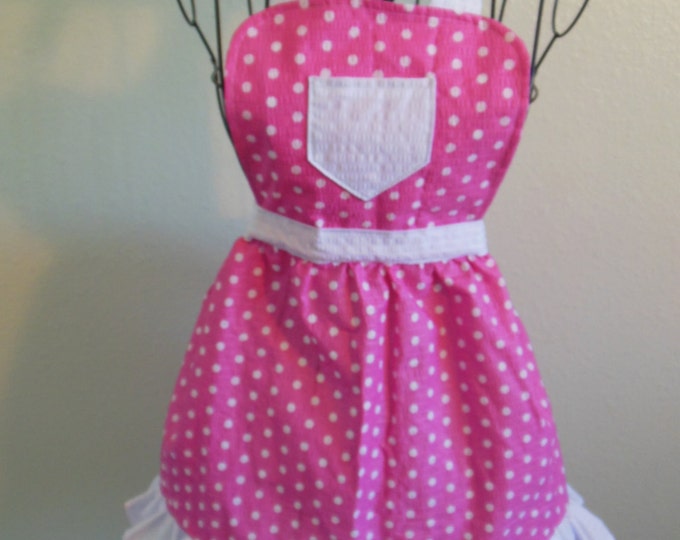Kids Apron Pink and White Ruffle Apron - Etsy
