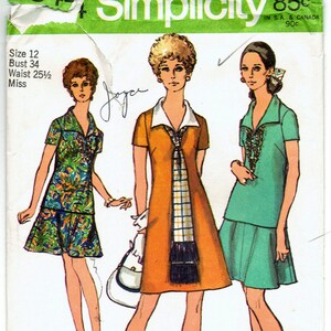 Vintage 1970s Sewing Pattern Simplicity 8844 Mod One Piece Dress or ...