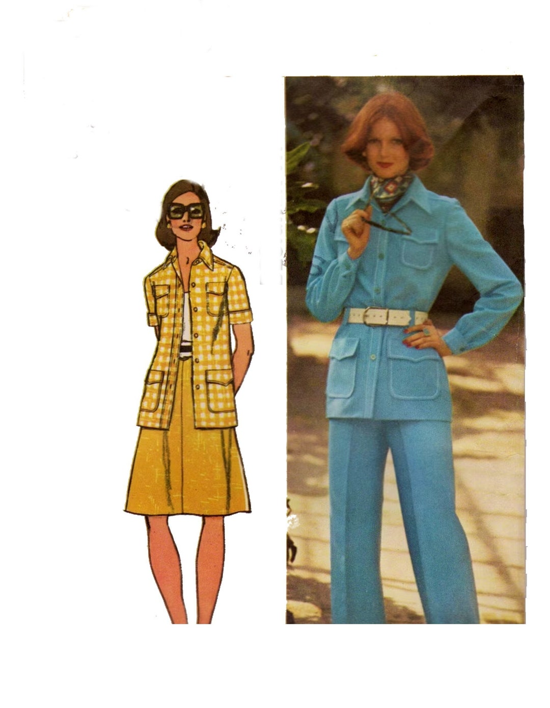 Retro 1970s Simplicity 5588 Womens Mod Designer Fashion Pants Suit and ...