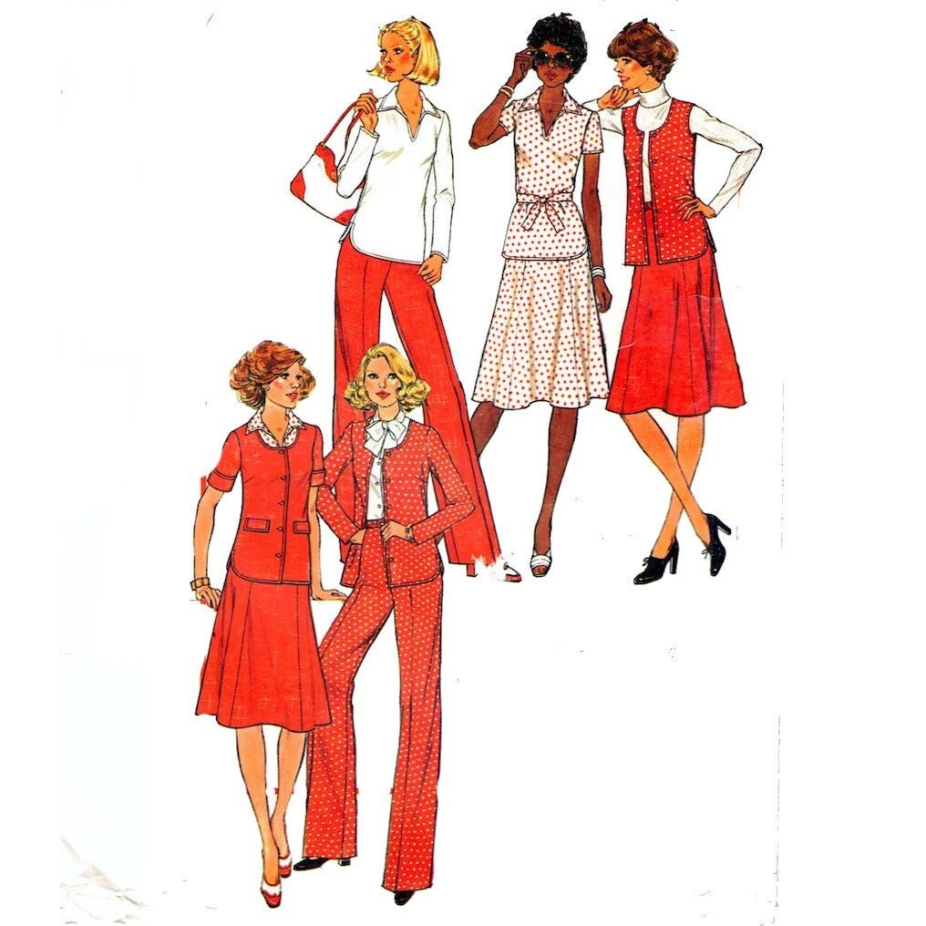 Simplicity 8018 Sewing Pattern Vintage Mod 1970s Womens Separates Skirt ...