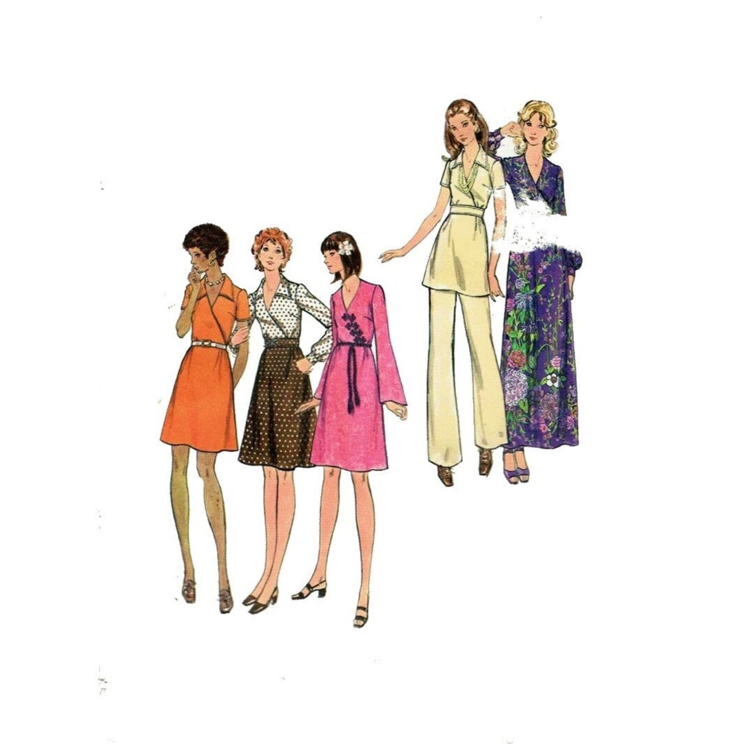 Butterick 6630 Sewing Pattern Vintage 1970s Mod Misses' Tunic Dress and ...