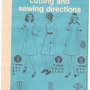 Vintage 1970s Mod Sewing Pattern Simplicity 9850 Princess Dress in ...