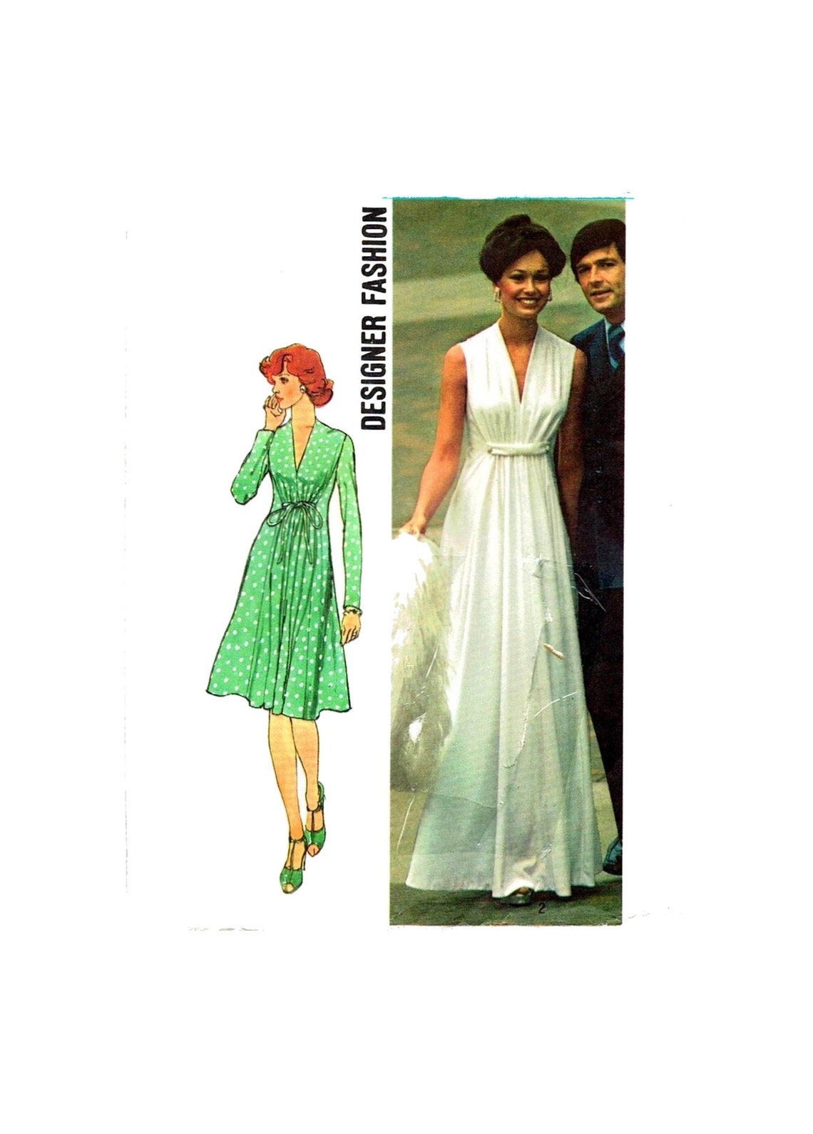 Sewing Pattern Vintage 1970s Misses' Designer Fashion Maxi or Short One ...