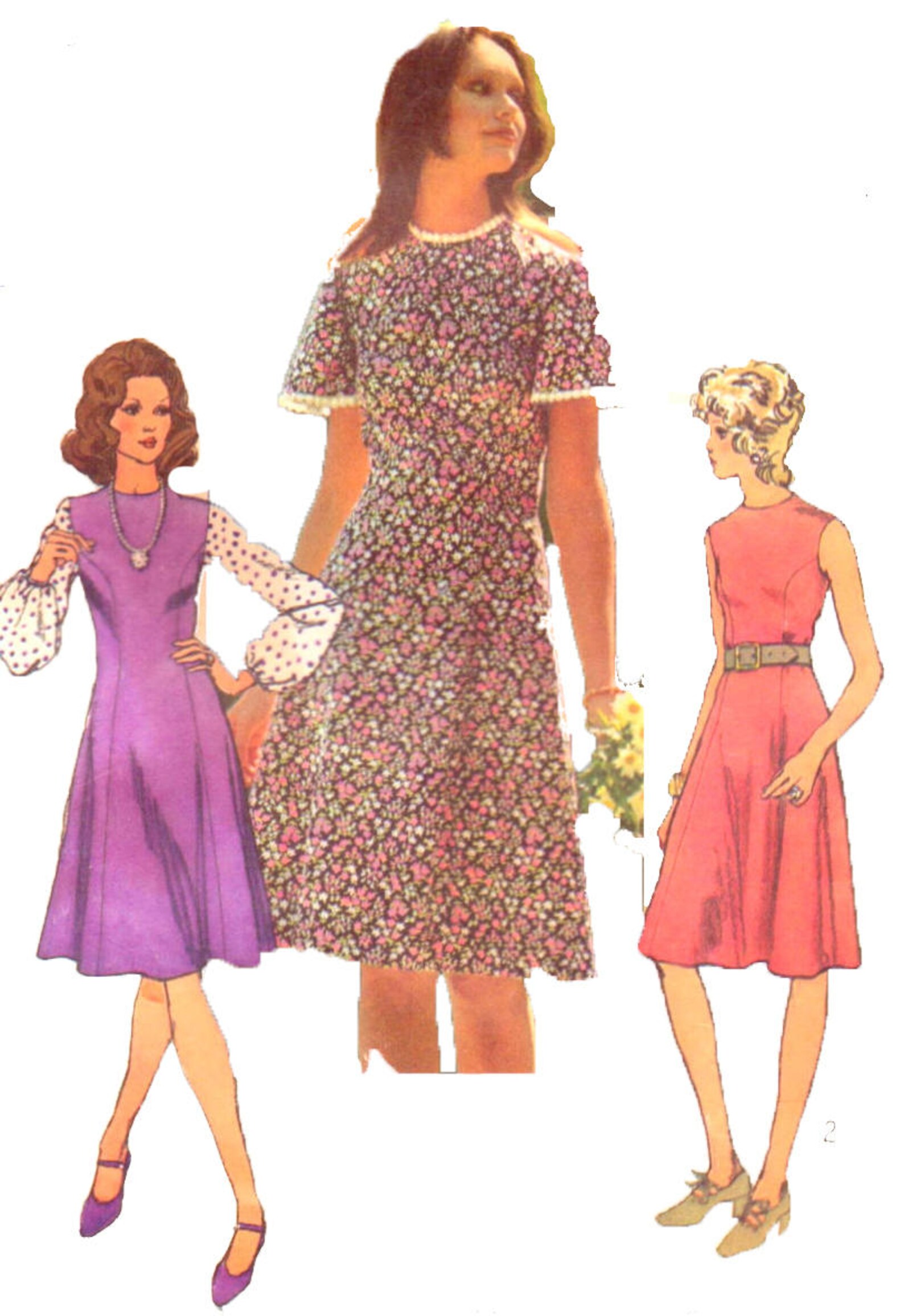 Vintage 1970s Mod Sewing Pattern Simplicity 9850 Princess Dress in ...