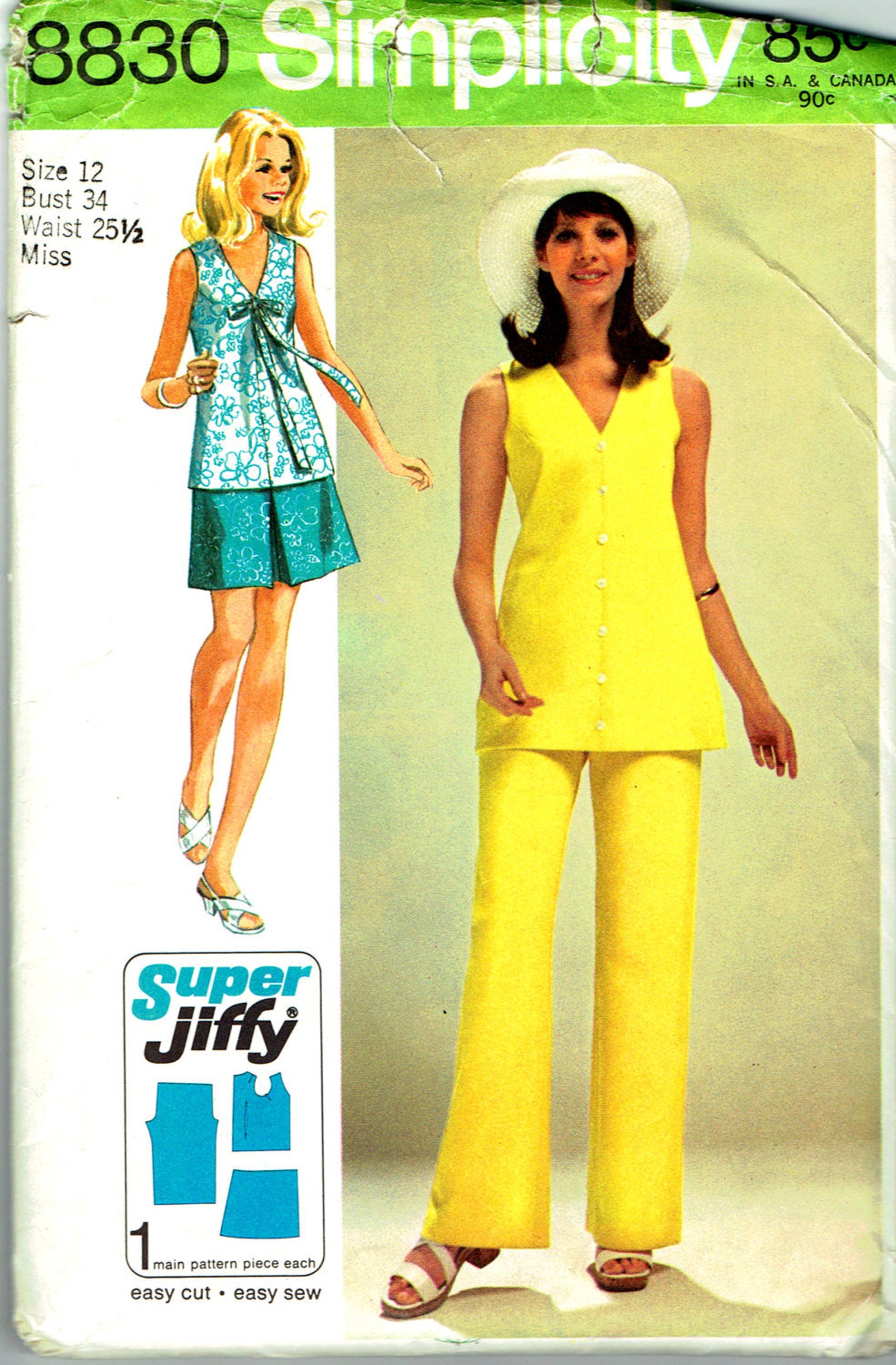 Simplicity 8830 Vintage 1970s Misses' Super-jiffy Mini--skirt ...