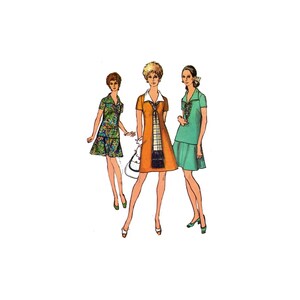 Vintage 1970s Sewing Pattern Simplicity 8844 Mod One Piece Dress or ...