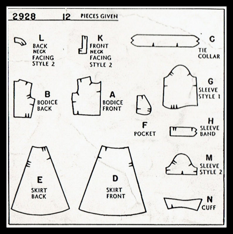 Simplicity 2928 Sewing Pattern Vintage 1940s Teens Full Pleated Four ...