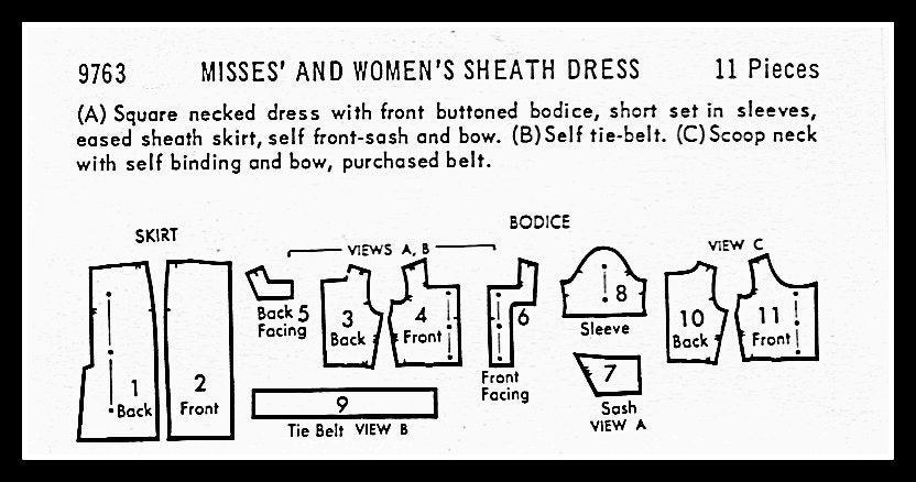 Vintage 1960s Sewing Pattern Mod Womens Sheath or Wiggle One Piece ...