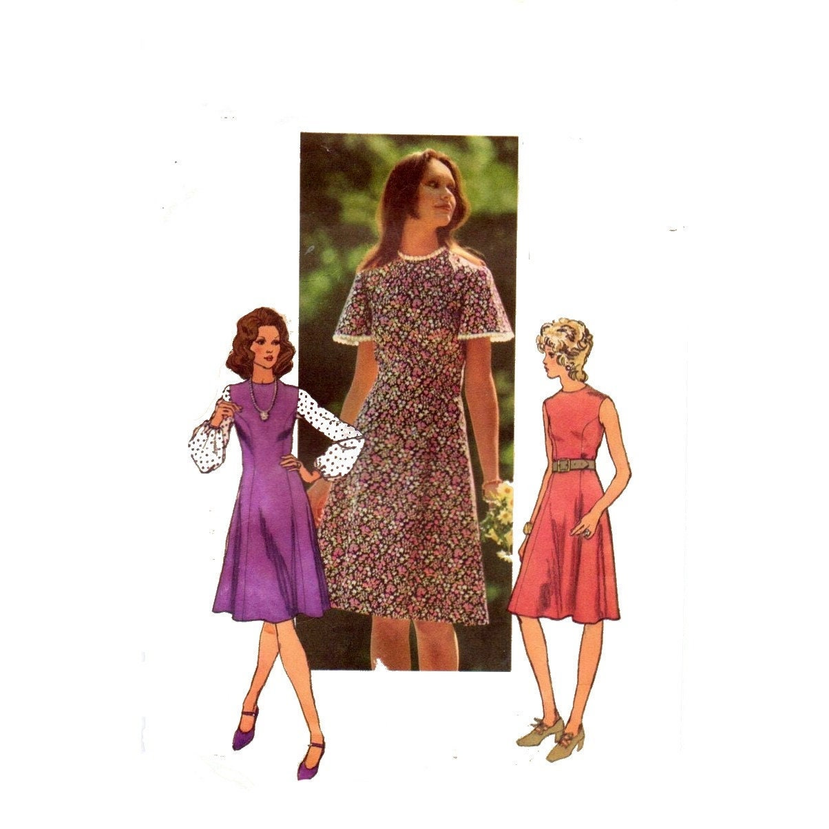 Vintage 1970s Mod Sewing Pattern Simplicity 9850 Princess Dress in ...