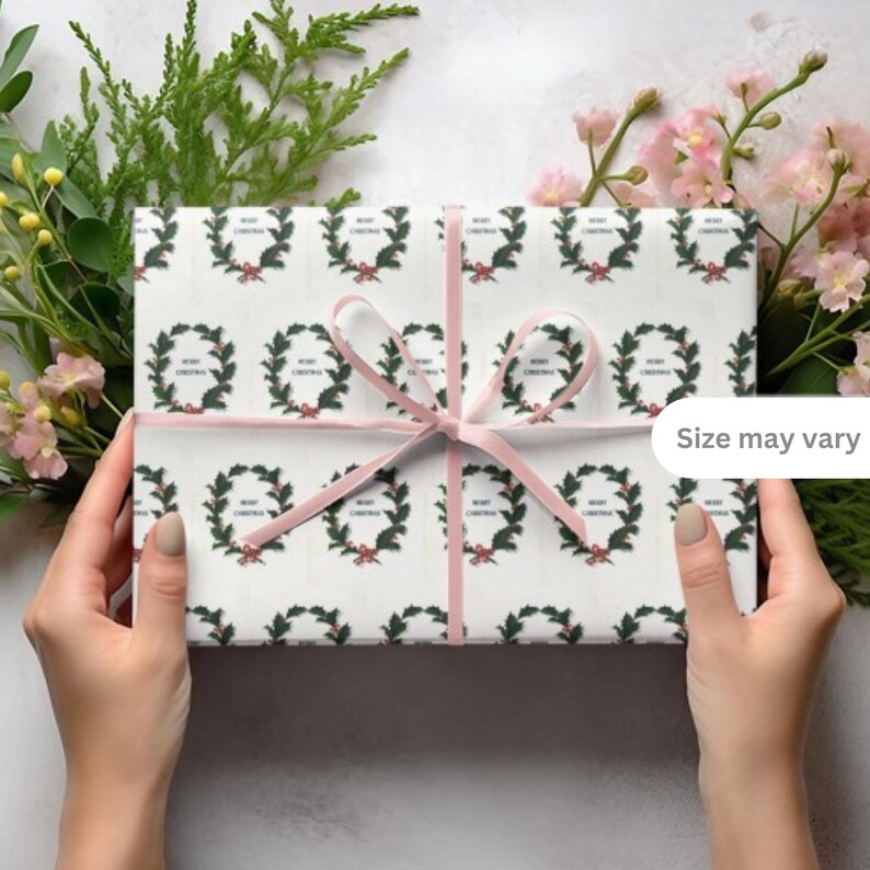 Holiday Present Wrap Paper Vintage Classic 1900s Christmas Menu Cover ...