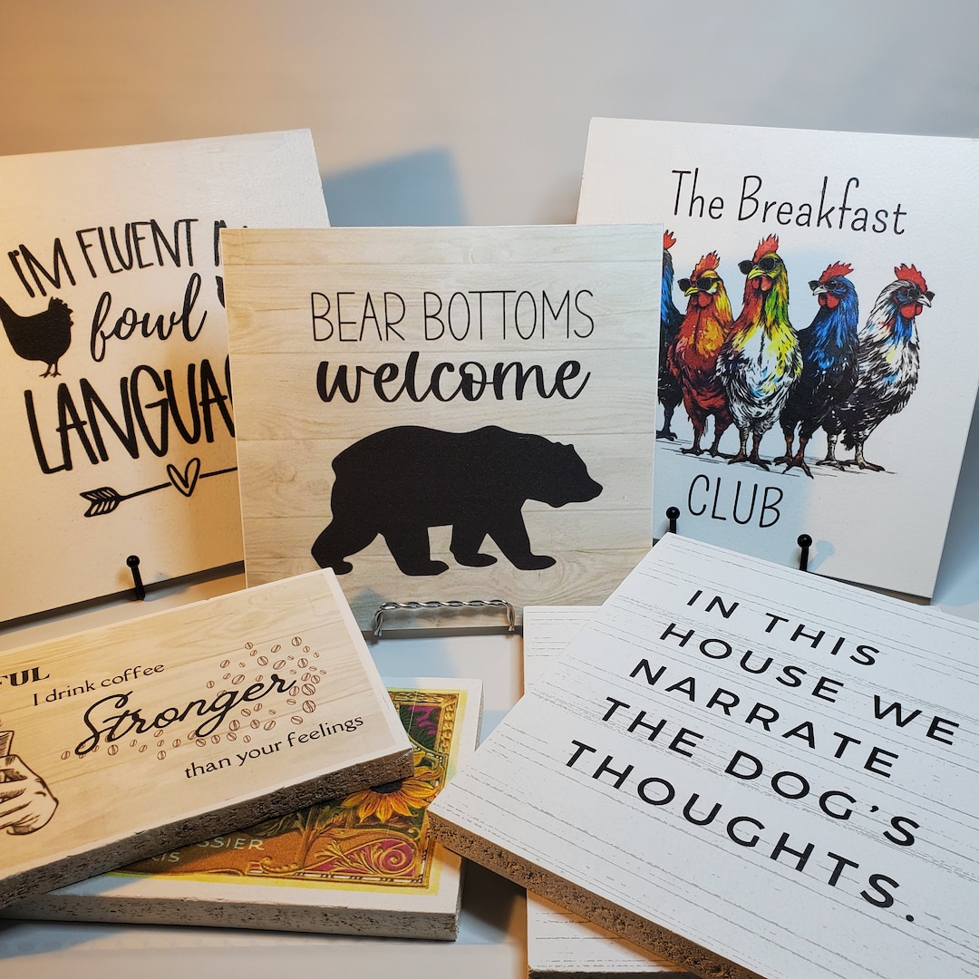 Upcycled Wood Decoupage Signs Farmhouse Bathroom Office Decor Vintage ...