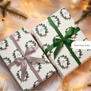 Holiday Present Wrap Paper Vintage Classic 1900s Christmas Menu Cover ...