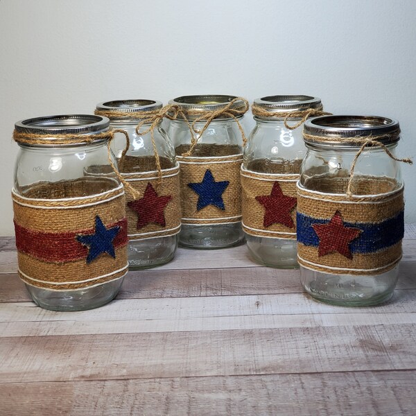 Burlap Mason Jars - Etsy