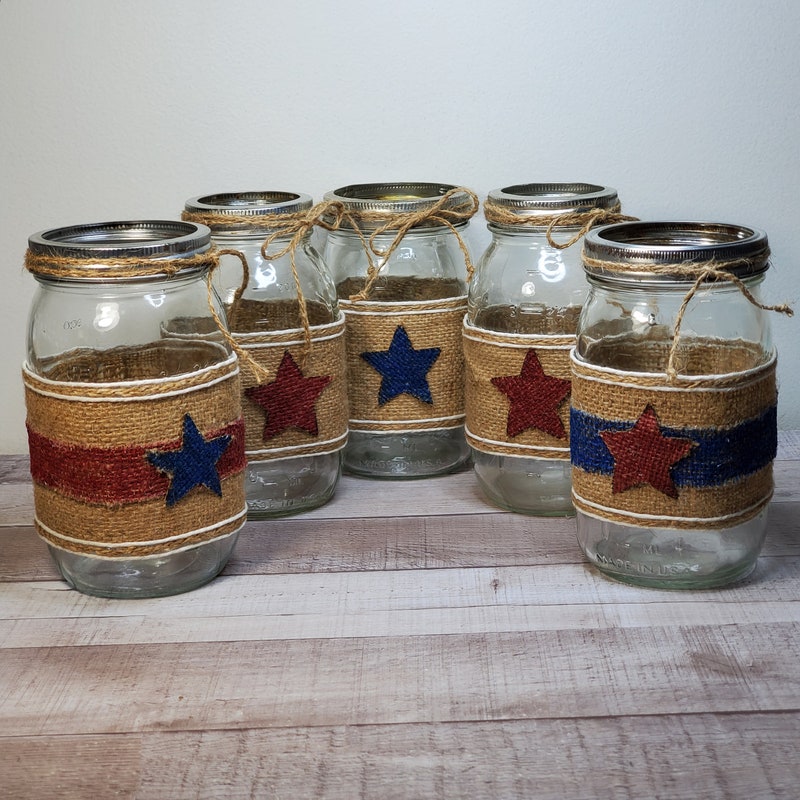 Burlap Mason Jars - Etsy