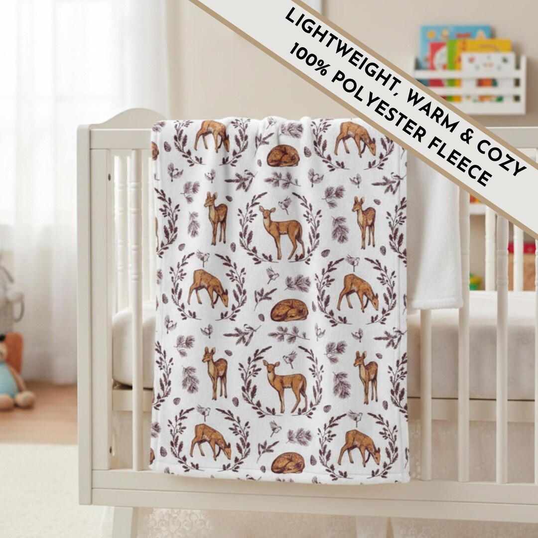 Fleece Baby Blanket: Deer Fawn Bedding - Etsy