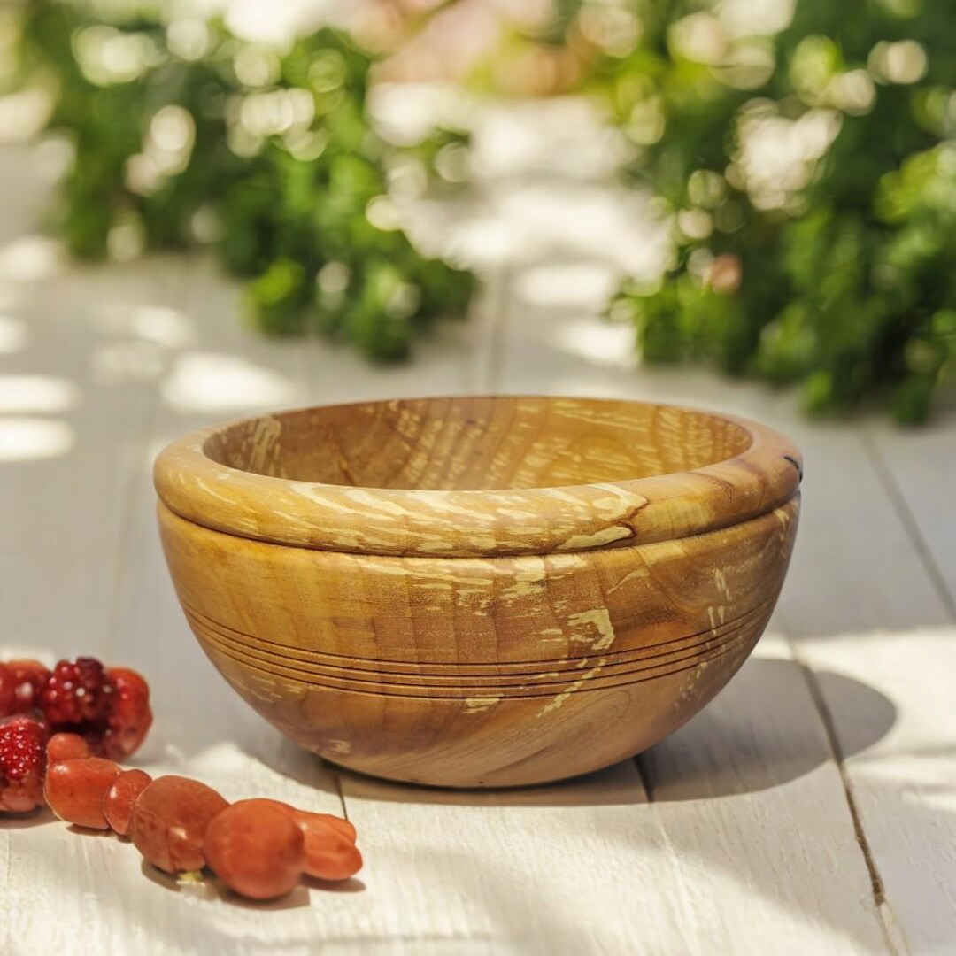 7" Spalted Alaskan Alder Wood Bowl: Farmhouse Kitchen Decor AF#474 - Etsy