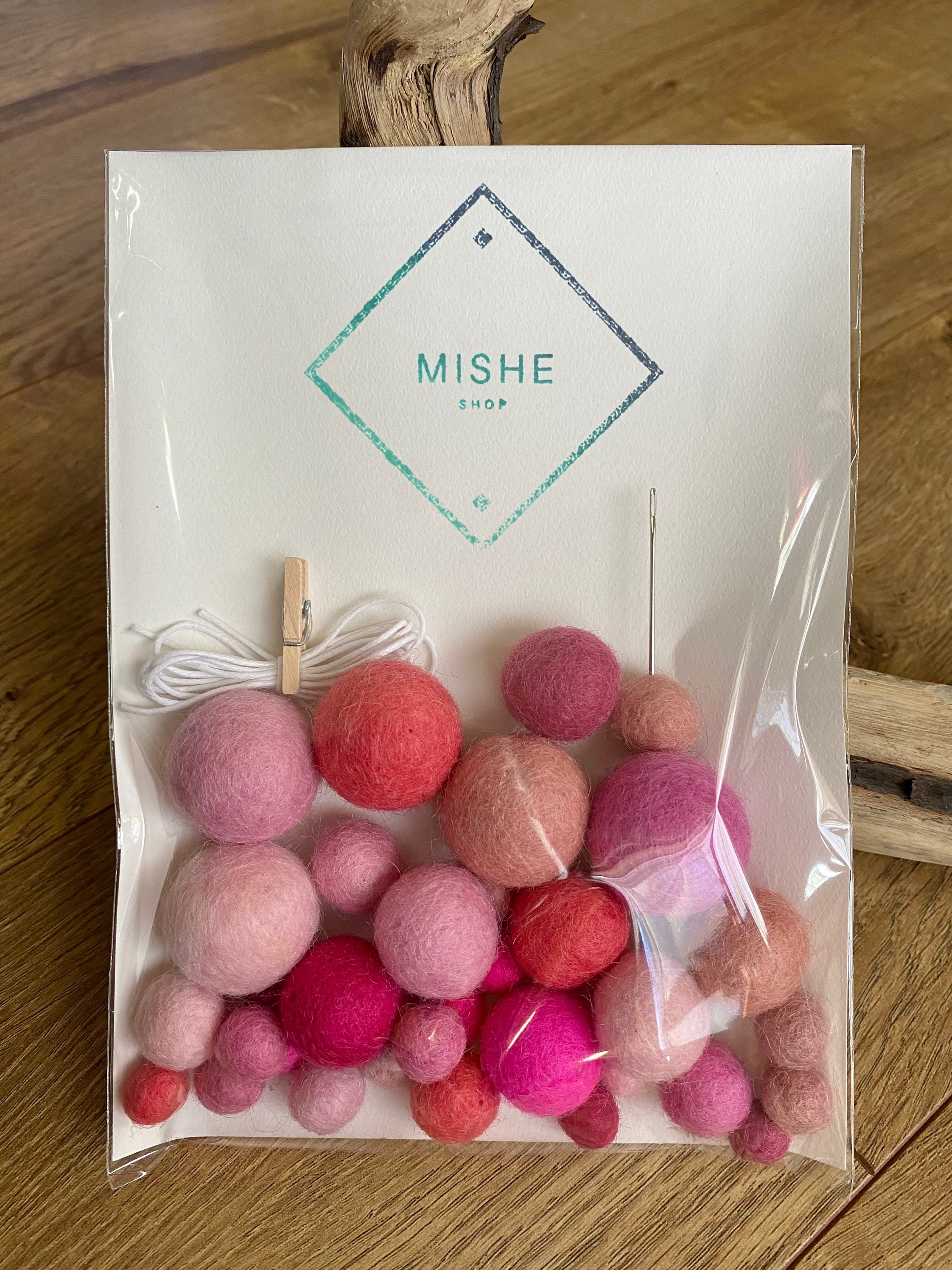 Mini Felt Garland Kit Wood Bead and Felt Garland Kit DIY Kit | Etsy