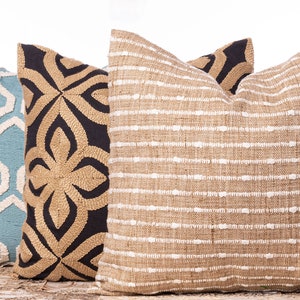 Teal Textured Geometric Pillow, Teal and White, Embroidered Pillows ...