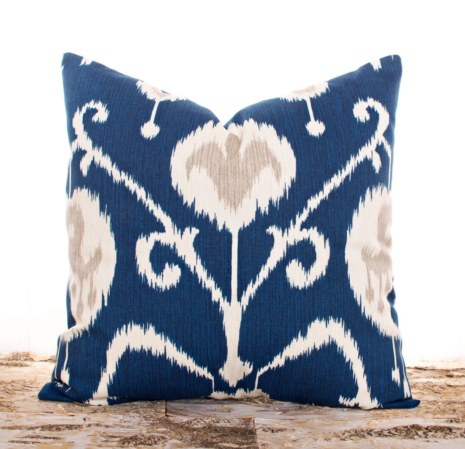 Ikat Pillows Ikat Throw Pillow Covers Navy Pillowcases Gray - Etsy