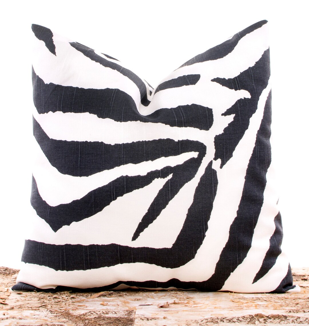 Zebra Print Pillow Cover, Black and White Pillows, Animal Print Throw ...