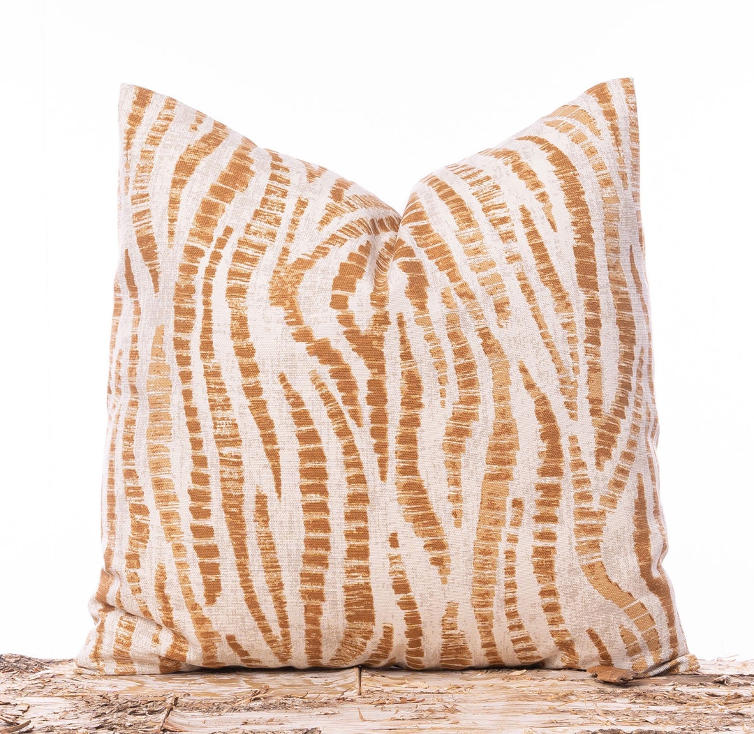 Orange Tiger Stripe Pillow, Orange Pillow, Neutral Pillows, Throw ...