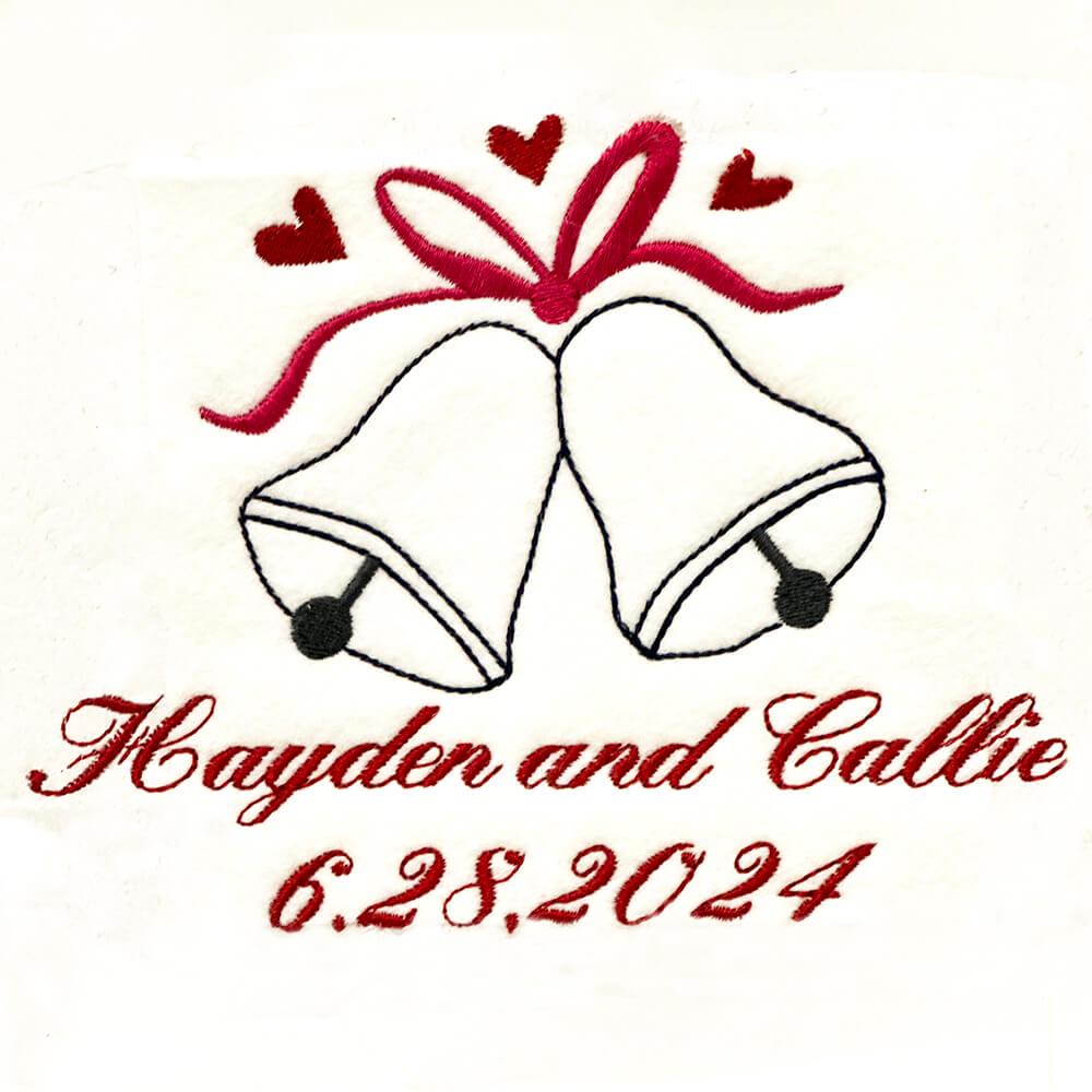 Wedding Bells DIGITAL Machine Embroidery Design - Add a Name and a Date ...