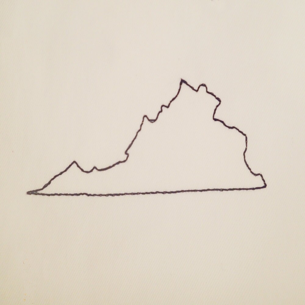 Virginia Appliqué and Embroidery Design in 7 Styles and Sizes. - Etsy