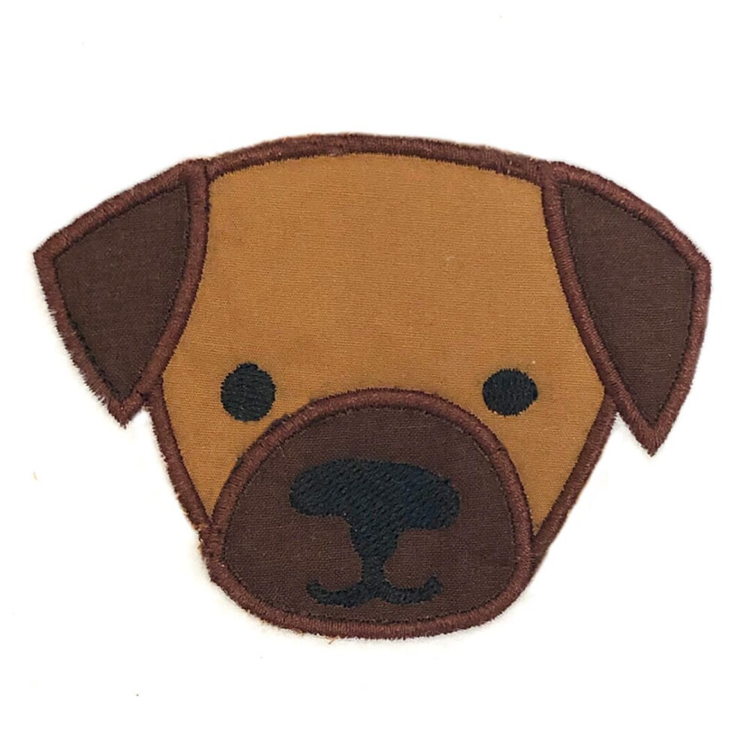 Dog Face DIGITAL Machine Embroidery Appliqué Design to Stitch Out on ...