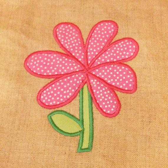 Whimsical Flower Applique Design for Clothing or Home Decor in 3 Sizes Simple Modern Bold Adorable Flower Machine Embroidery Design Etsy
