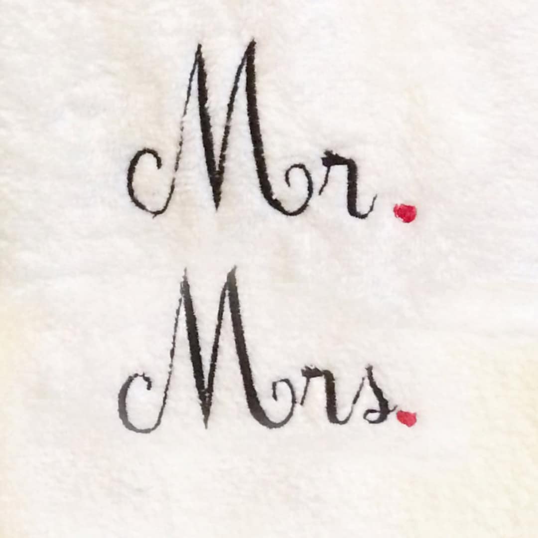 Cursive, Modern Mr and Mrs Machine Embroidery Designs for Newlyweds ...