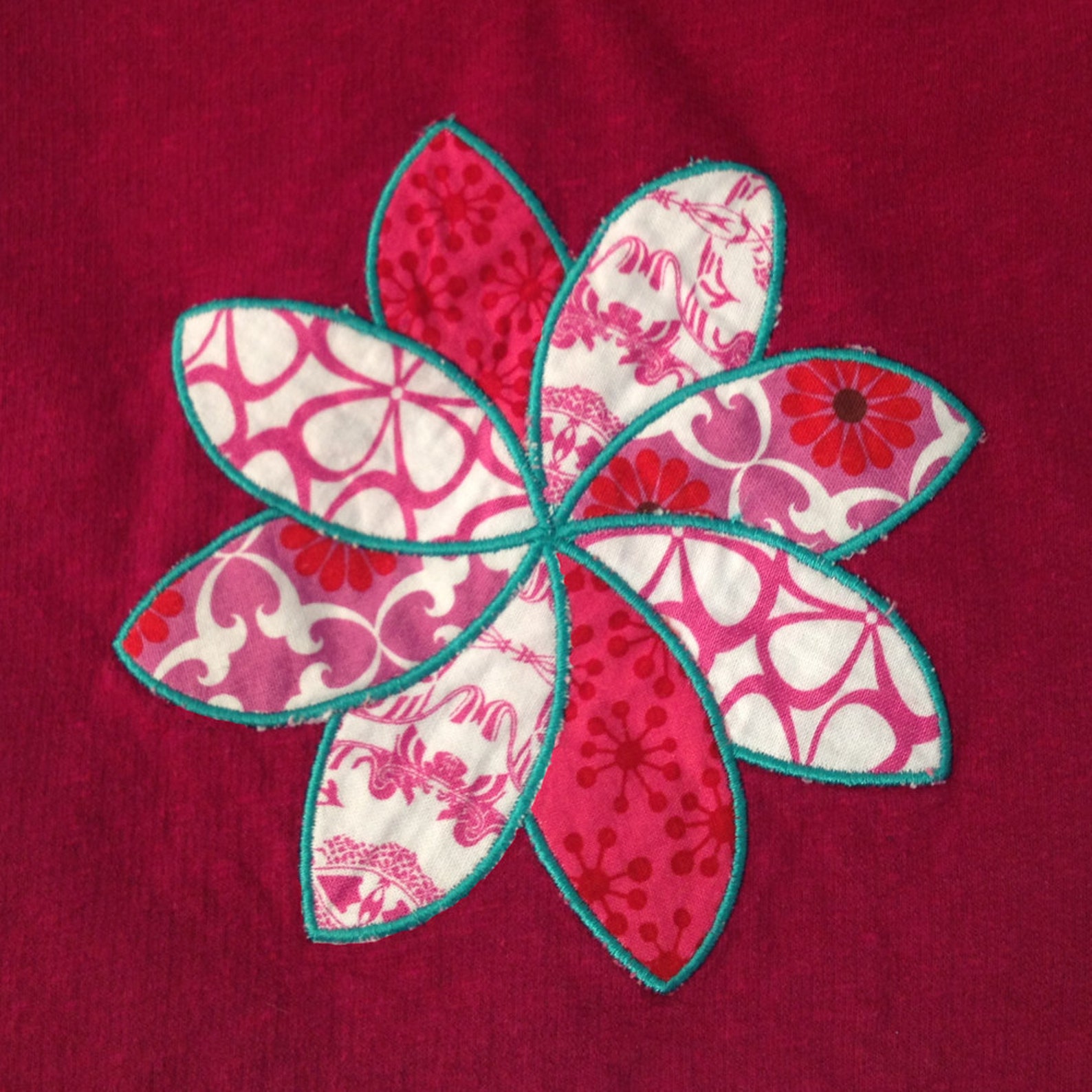 Flower Applique Design 8 Leaf Design Fun and Funky | Etsy