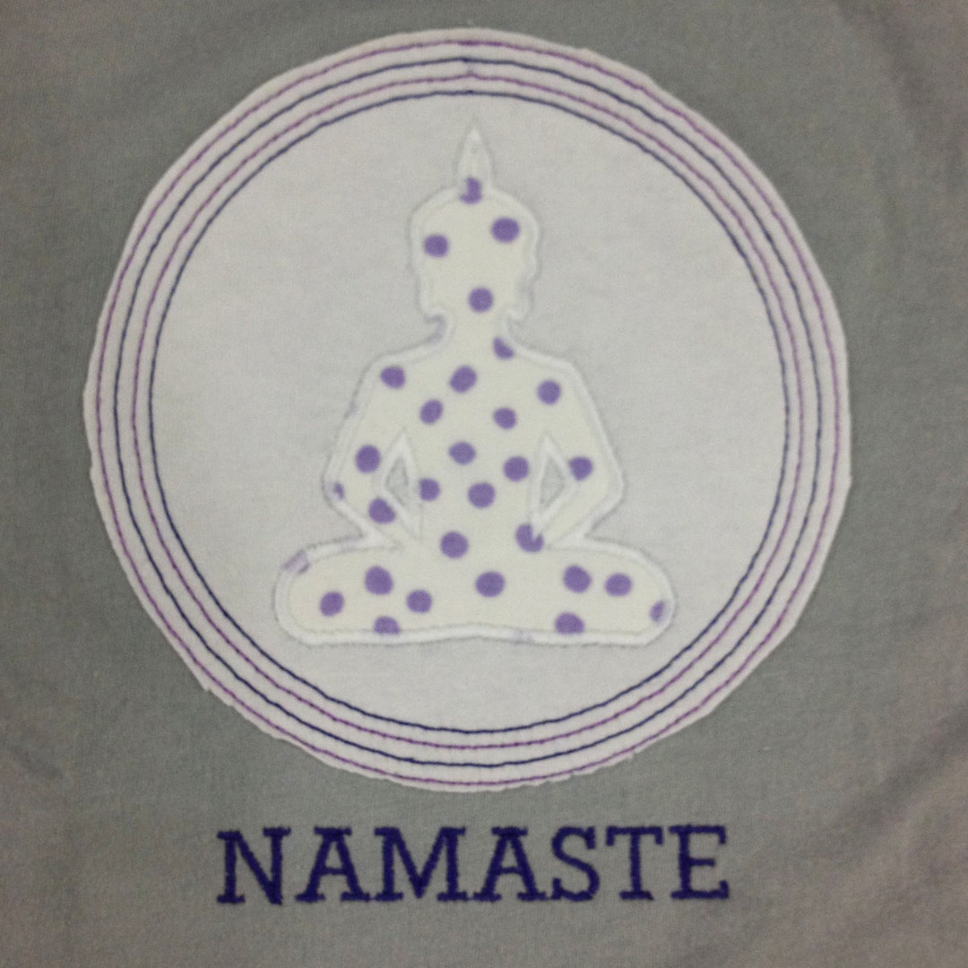 Seated Meditation Buddha Applique and Embroidery Design With Namaste ...
