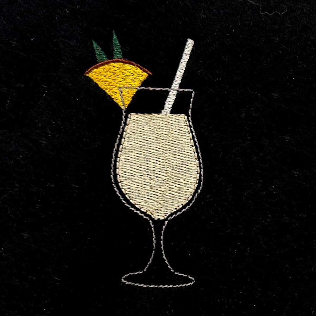 Pina Colada DIGITAL Machine Embroidery Design - a Cute Cocktail to ...