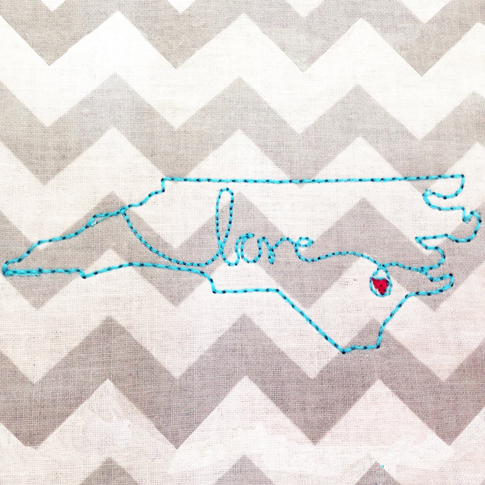 North Carolina Love Triple Stitch designed for Raw Edge - Etsy