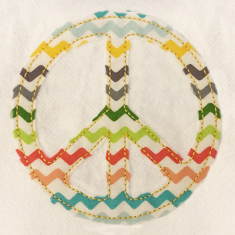 Peace Sign Applique - Etsy