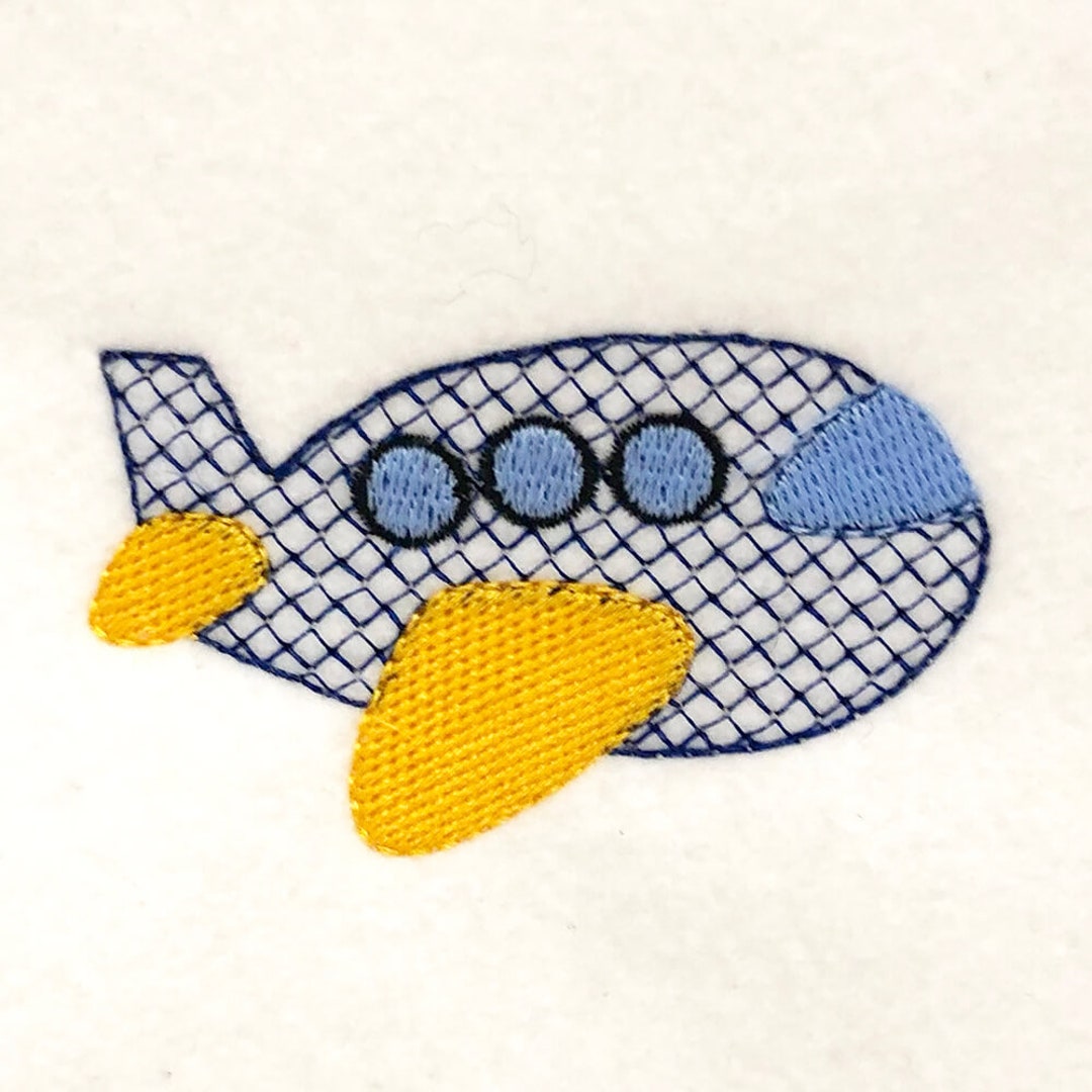 Airplane DIGITAL Embroidery Design With a Light Fill to Stitch Out on ...