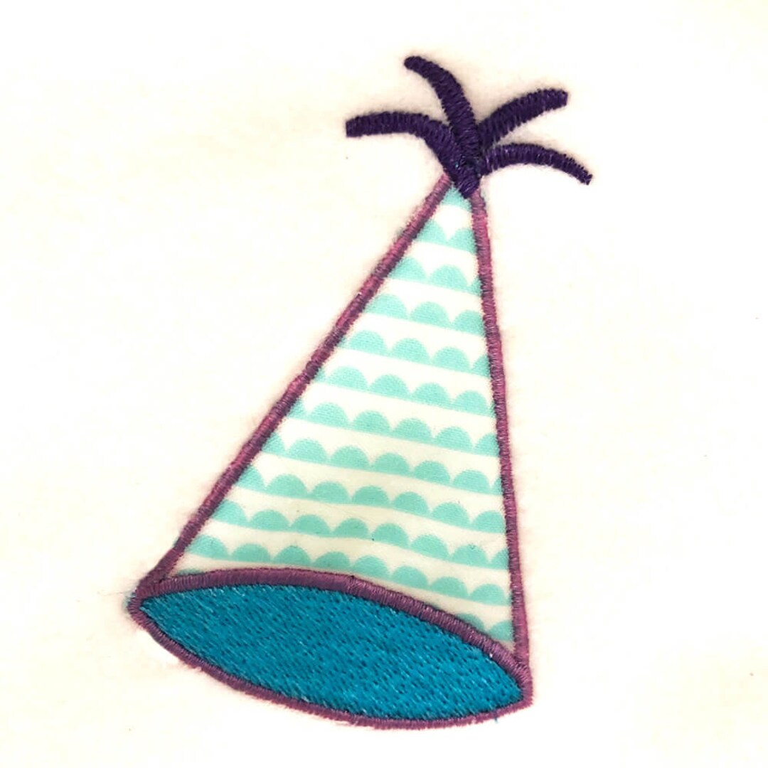 Birthday Party Hat DIGITAL Appliqué Design. Stitch Out This Cute Party ...