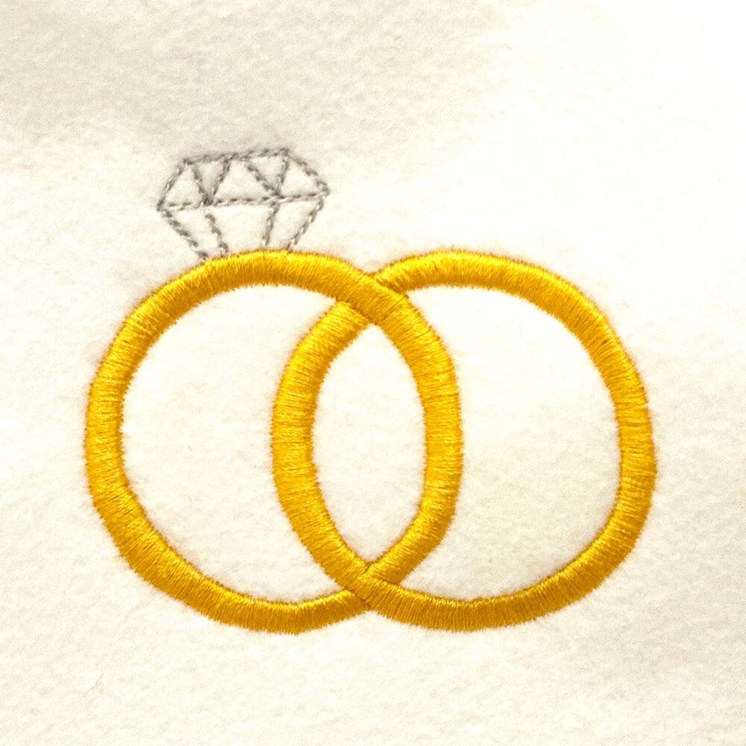 Interlocking Wedding and Engagement Rings DIGITAL Machine Embroidery ...