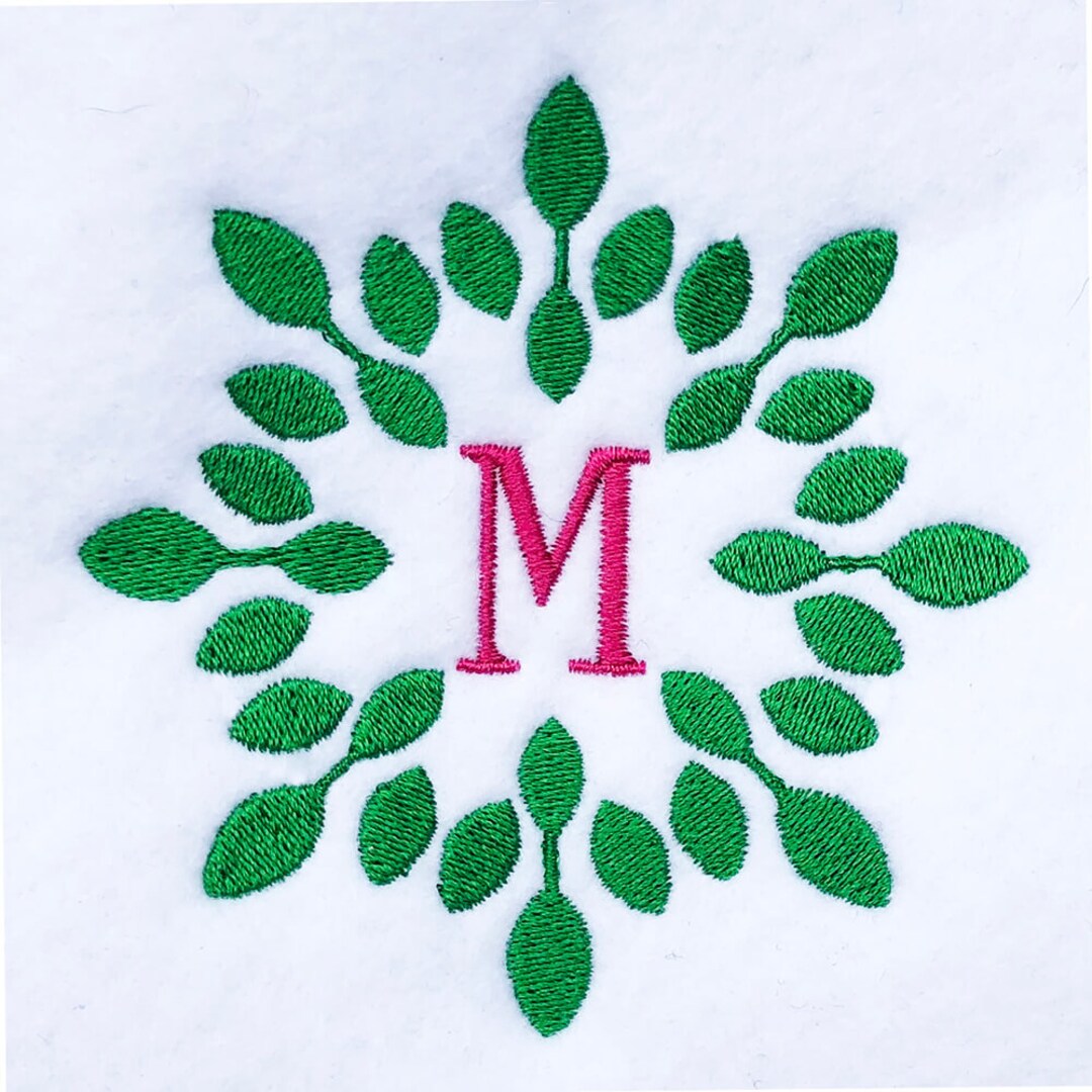 Radial Flower Monogram Frame DIGITAL Machine Embroidery Design. Add an ...