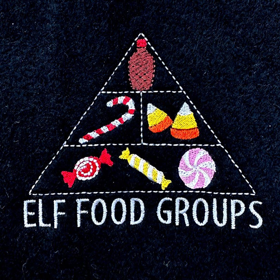 Buddy the Elf Food Groups DIGITAL Machine Embroidery Design. A ...