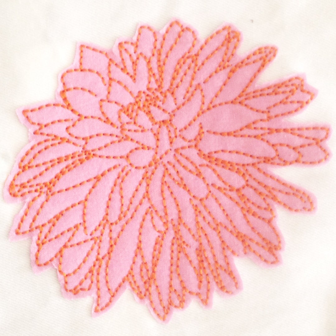 Modern Scribble Dahlia Machine Embroidery or Appliqué Designer ...