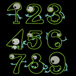 Monster Numbers Machine Appliqué Designs in 1-9. Create the - Etsy