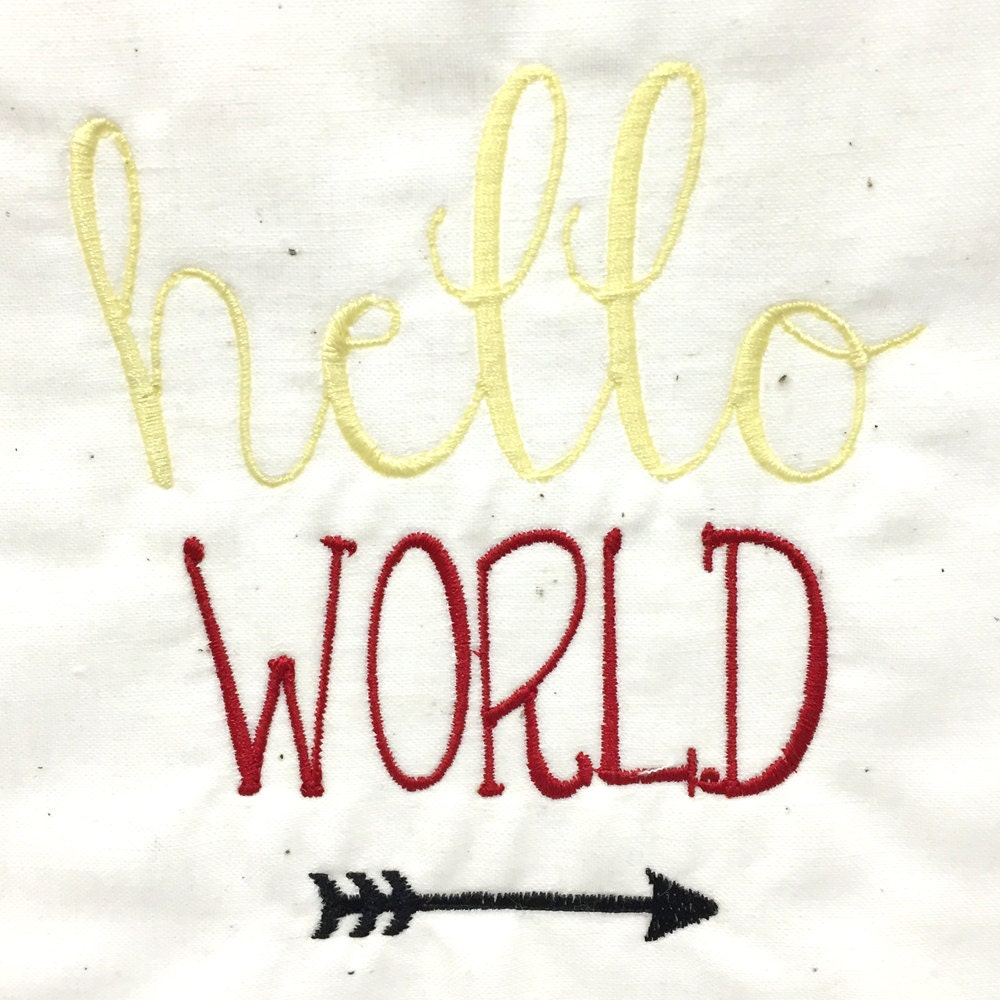 Hello World Machine Embroidery Design in Several Sizes and - Etsy